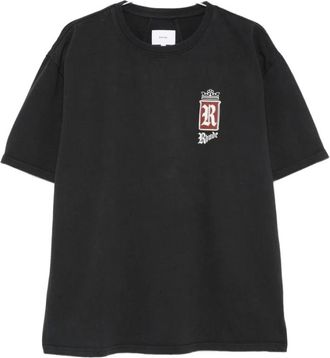 Rhude Homme, Tops, Noir, Taille: XL Moonlight Wolf Pocket T-Shirt
