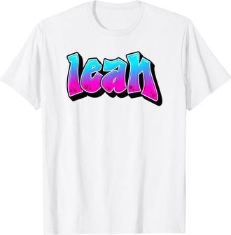 BDAZ Leah Graffiti Personalisierter Name Blau Rosa Frauen M&auml;dchen T-Shirt