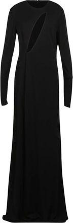 Tom Ford Femme, Robes, Noir, Taille: 40 FR Robe de Soir&eacute;e Longue &agrave; Manches Longues et D&eacute;coupe Asym&eacute;trique
