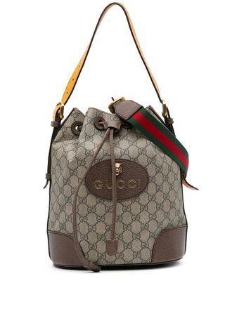 Gucci sac seau Neo Drawstring à motif GG Supreme (2000-2015) - Marron