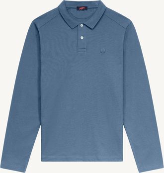 Jott Polo manches longues en coton Bleu d&eacute;lav&eacute; Carlos - Taille S