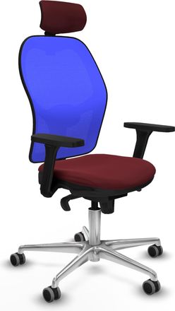 Piqueras y Crespo Telearbeitsstuhl mit 3D-Armen, h&ouml;henverstellbarer Lendenwirbelst&uuml;tze und h&ouml;henverstellbarem Kopfteil und Neigungsverstellung, ausgestattet mit 5 Posit