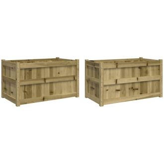 vidaXL Jardini&egrave;res 2 pcs bois de pin impr&eacute;gn&eacute; Vidaxl