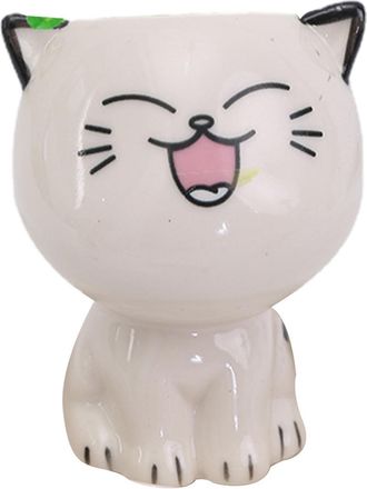Generic Katzenförmiger Sukkulententopf, Keramik-Katzen-Pflanztopf, Cartoon-Tier-Katzen-Kaktus-Töpfe | Stifthalter für Büro, Schlafzimmer, Wohnzimmer, Büro, Ti