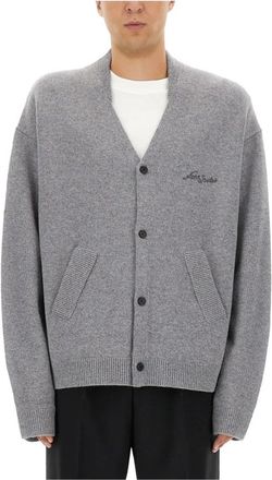 Acne Studios Yak-Woll-Strickjacke mit V-Ausschnitt - - Knitwear - Herren - Grau - L