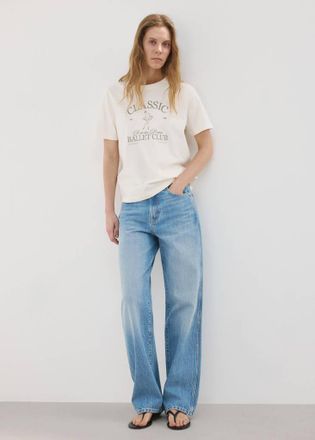 Mango T-shirt imprim&eacute; manches courtes blanc cass&eacute; - Femme - XXS - MANGO