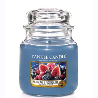 Yankee Candle Company Duftkerze im Glas (mittelgro&szlig;) | Mulberry & Fig Delight | Brenndauer bis zu 75 Stunden