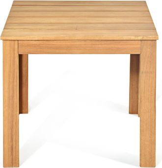 Giantex Beistelltisch Akazienholz Outdoor, Gartentisch Massivholz, Kleiner Holztisch, quadratischer Kaffeetisch, Outdoor-Teetisch für Terrasse, Balkon und Gar