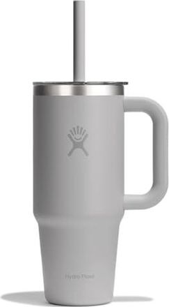 Hydro Flask Travel Tumbler 710 ml (24 oz) Mit klarem Press-In-Strohhalmdeckel - Edelstahl - Doppelwand-Vakuumisolierung - Spritzfest - Birch