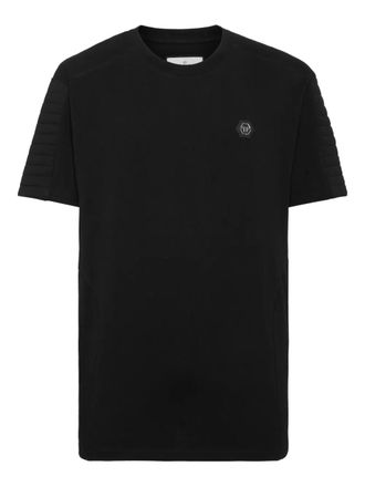 Philipp Plein t-shirt à empiècement matelassé - Noir