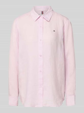 Tommy Hilfiger Relaxed Fit Langarmbluse aus reinem Leinen