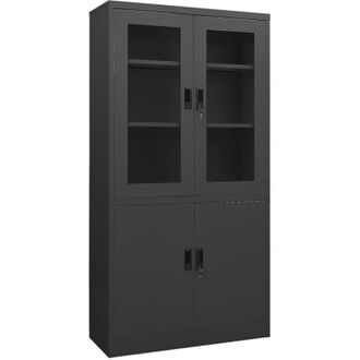 vidaXL B&uuml;roschrank Anthrazit 90x40x180 cm Stahl - Vidaxl