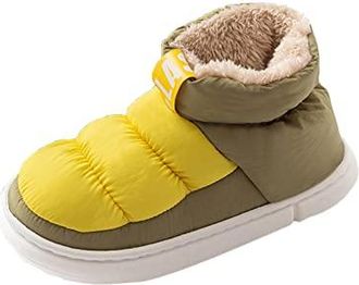 Generic Chaussures dhiver pour femme - Bottes de neige doublées - Imperméables - Antidérapantes - Bottes de randonnée - Bottes de neige classiques, jaune, 40 