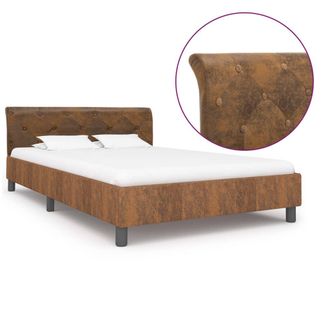 vidaXL Giroletto Marrone In Similpelle Scamosciata 120x200 Cm - Vidaxl