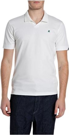 Replay Homme, Tops, Blanc, Taille: XL Polo en Piqu&eacute; Stretch