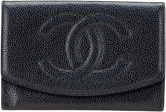 Chanel Portefeuille Pre-owned en cuir caviar - Femme - Pre-owned - Noir - Taille: ONE Size