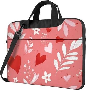 Generic Sac pour ordinateur portable de 15,6 avec bandouli&egrave;re - Motif coeur et fleur - Pour homme et femme, multicolore, 15.6 inch