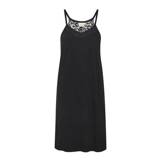 Cream Schwarzes Jersey-Unterkleid mit Spitzen-Detail - - Dresses - Damen - Schwarzk - XS