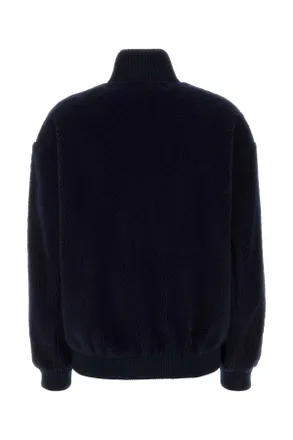 Prada Womens Dark Blue Pile Bomber Jacket Navy Giubbini