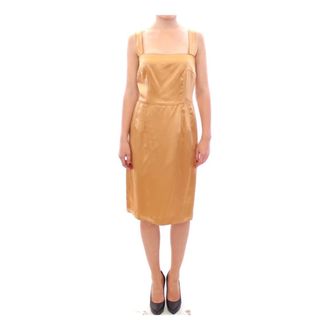 Dolce & Gabbana Elegantes Seiden-Sheath-Kleid Bronze - - Dresses - Damen - Braun - 2XS