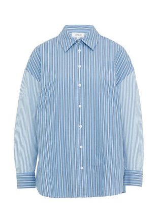 s.Oliver Langarmbluse Bluse Popeline-Bluse im Relaxed Fit mit Streifenmix