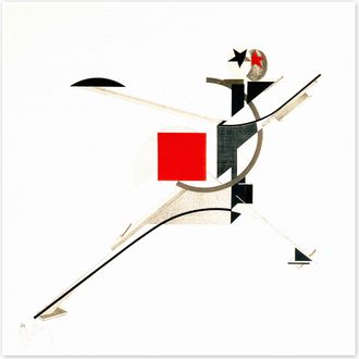 Posterlounge Der neue Mann Poster von El Lissitzky 40 x 40 cm Wei&szlig; Wandbilder Wanddeko