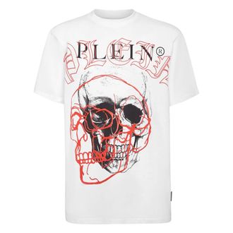 Philipp Plein Homme, Tops, Blanc, Taille: 5XL T-shirt Col Rond