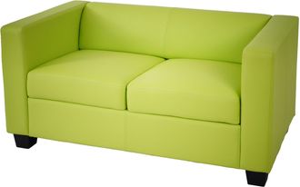 Mendler 2er Sofa Couch Loungesofa Lille - Kunstleder, hellgr&uuml;n