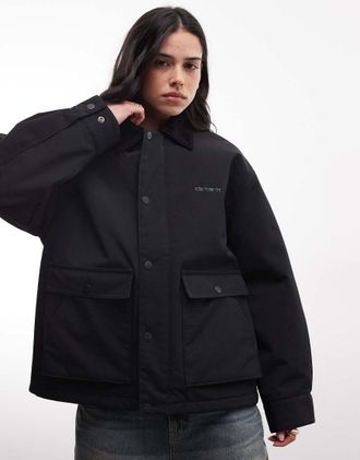 Carhartt Work in Progress Quentin - Jacke in Schwarz mit Kontrastkragen