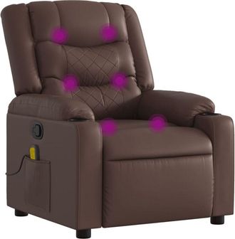 vidaXL Massagesessel Braun Kunstleder Vidaxl