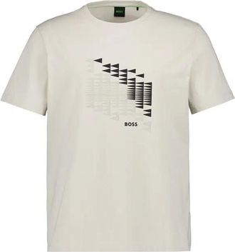 HUGO BOSS Herren T-Shirt beige Baumwoll-Stretch