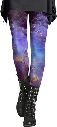 Generic Leggings dautomne et dhiver pour femme - Imprim&eacute; artistique - Doux - Extensible - Pantalon de yoga pour filles, violet, XXL