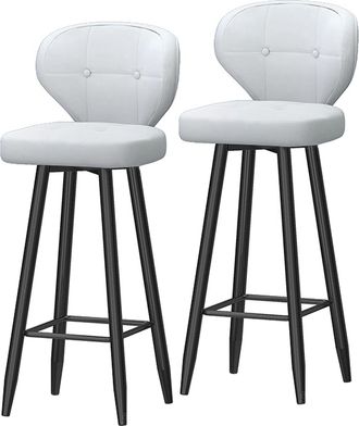 Generic Barhocker, Samt-Tresenhocker, Esszimmerst&uuml;hle mit weicher R&uuml;ckenlehne und Metallbeinen, einfach zu montieren, St&uuml;hle f&uuml;r K&uuml;chentheke/Esszimmer/Hausbar