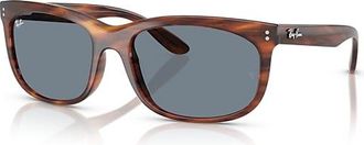 Ray-Ban Balorette Sonnenbrillen Havana Gestreift Fassung Blau Glas 57-19