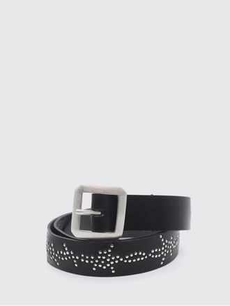 HTC Ceinture en cuir de vachette noir avec broderies