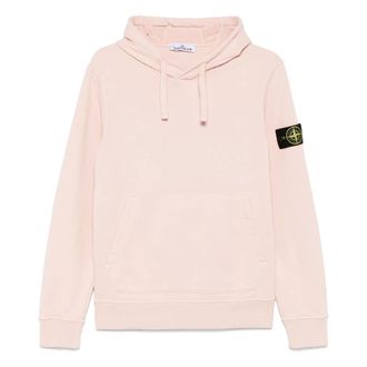 Stone Island Rosa Hoodie mit Overlock-N&auml;hten - - Sweatshirts & Hoodies - Herren - Rosa - L