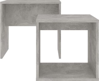 Generic Couchtisch-Set, 2-teiliges Nesting-Design mit Offenem Staufach f&uuml;r den Modernen Einsatz Im Wohnzimmer, Schlafzimmer oder B&uuml;ro (Betongrau)