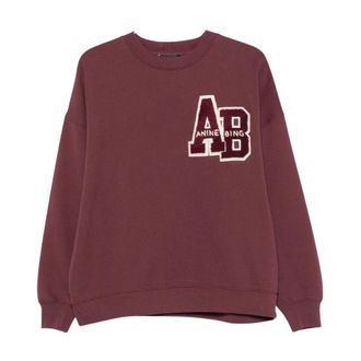 Anine Bing Femme, Sweatshirts et sweats &agrave; capuche, Rouge, Taille: 42 FR Miles SweaT-shirt Letterman