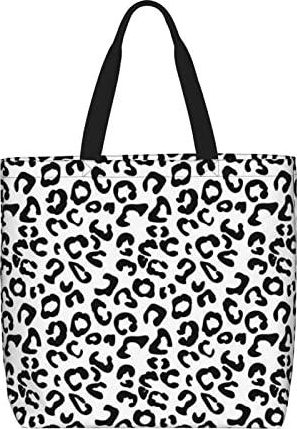 Generic Sac De Courses Imprim&eacute; Vache Noir Et Blanc Sac &Agrave; Main D&eacute;contract&eacute; De Grande Capacit&eacute; Lavables Sacs En Toile &Eacute;paule, Pour Femmes, &Eacute;cole, Filles, Voyage