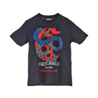 Just Cavalli T-shirt Serpenti Logo Gotico - - Tops - Herren - Schwarzk - 2XL