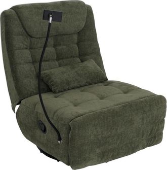 Hhg Relaxsessel HHG-311, TV-Sessel Fernsehsessel, drehbar Kippfunktion Handyhalterung, Stoff Chenille (260g/m&sup2;) gr&uuml;n
