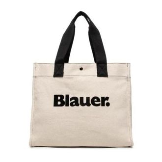 Blauer Canvas Strandtasche Shopper - - Bags - Damen - Beige - ONE SIZE