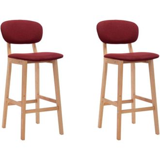 vidaXL Vidaxl - Tabourets de bar lot de 2 rouge bordeaux tissu