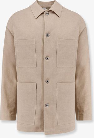 Hev&ograve; Castelluccio cotton and linen jacket - HEVO - gender_Man