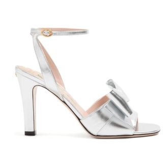 Valentino Bowow Metallic Sandalen mit Oversize-Schleife - - Shoes - Damen - Grau - 37 EU