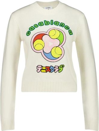 Casablanca Femme, Pulls, Beige, Taille: 40 FR Pull en Maille M&eacute;rinos Balles de Tennis