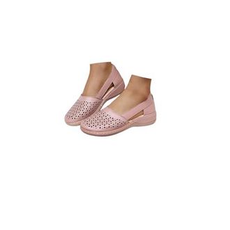 Generic Sandales &agrave; bout ferm&eacute; pour femme - Espadrilles en maille ajour&eacute;e et respirante - Sandales de marche compens&eacute;es &agrave; t&ecirc;te ronde - Coupe large - Sandales p