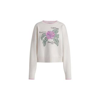 Alberta Ferretti Femme, Pulls, Blanc, Taille: 36 FR Floral Tricots