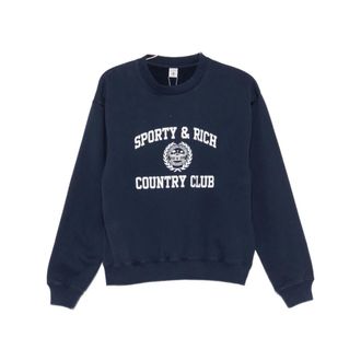 Sporty & Rich Rundhals-Sweatshirt - - Sweatshirts & Hoodies - Damen - Blau - M