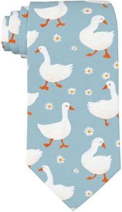 Generic Oies Blanches Joyeuses Cravatte Décontractée Cravates Polyvalente Cravates Hommes Pour Affaires Scolaires Formelle